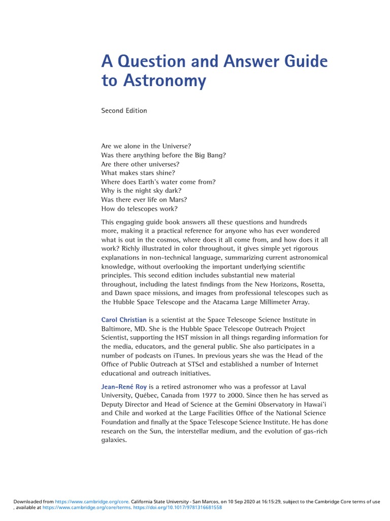 A Question and Answer Guide To Astronomy: Carol Christian | PDF ...