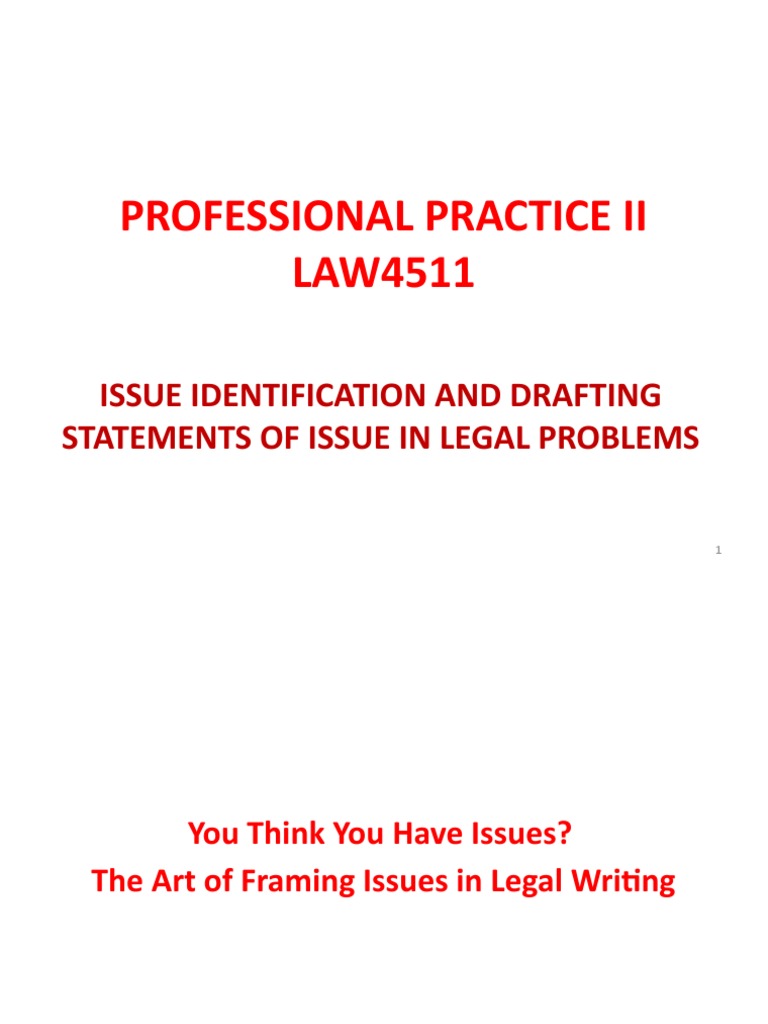 Crafting Effective Legal Issue Statements | PDF | Cause Of Action ...