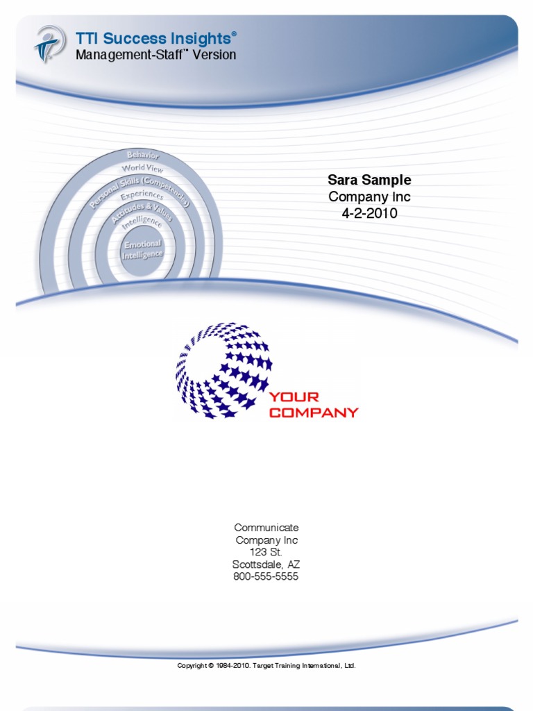 TTI Success Insights: Management-Staff | PDF | Decision Making | Motivation