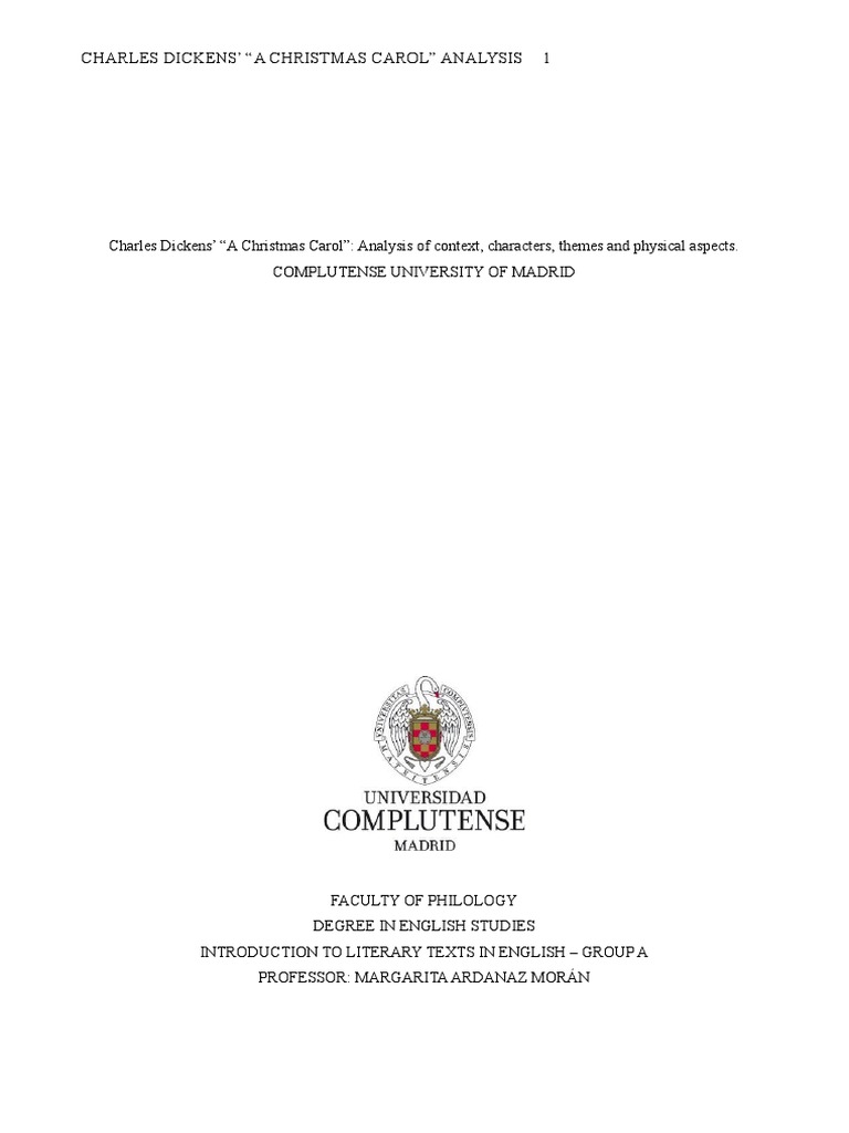 Charles Dickens' "A Christmas Carol" Analysis 1 | PDF | Tiny Tim (A ...