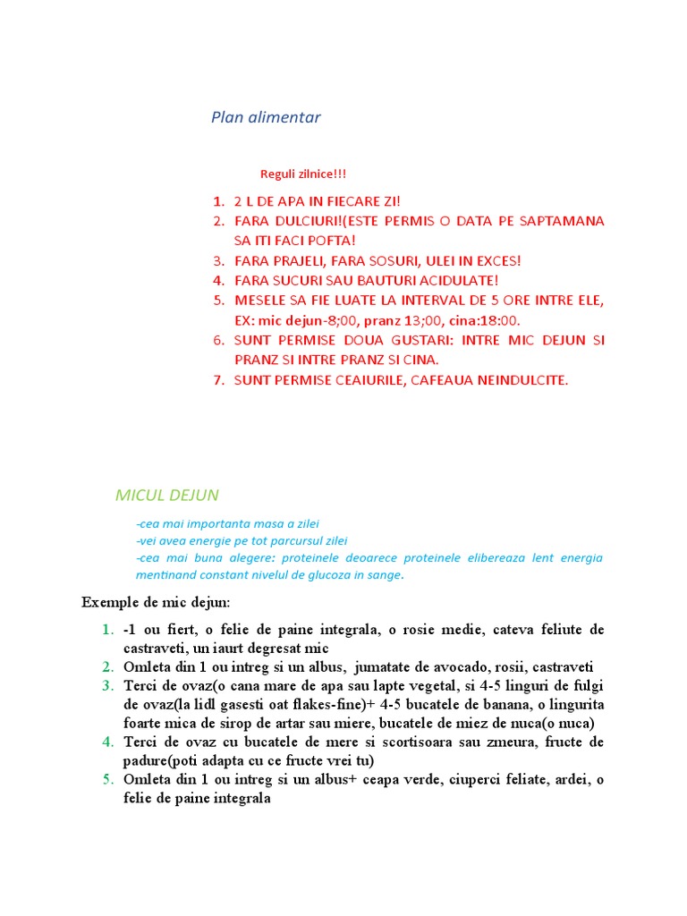 Plan Alimentar | PDF