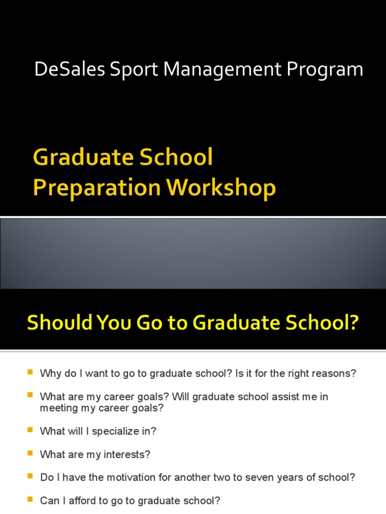 Desales Sport Management Program | PDF | Graduate Record Examinations ...