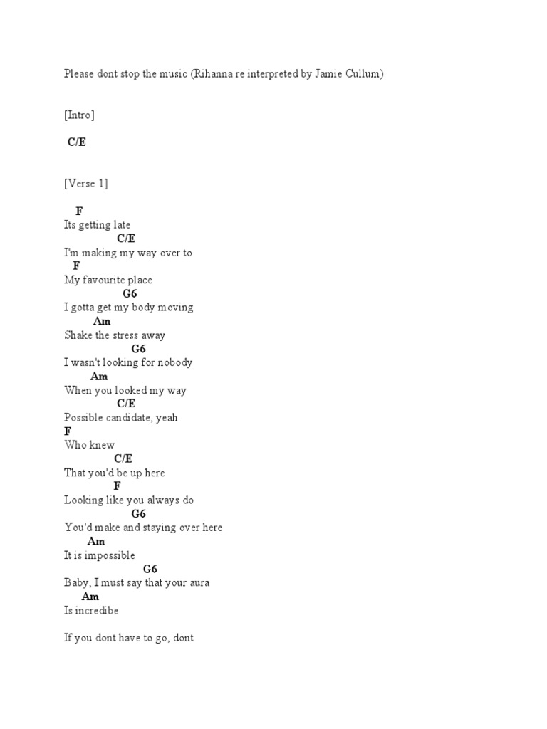 Please Dont Stop The Music | PDF | Song Structure | Songs