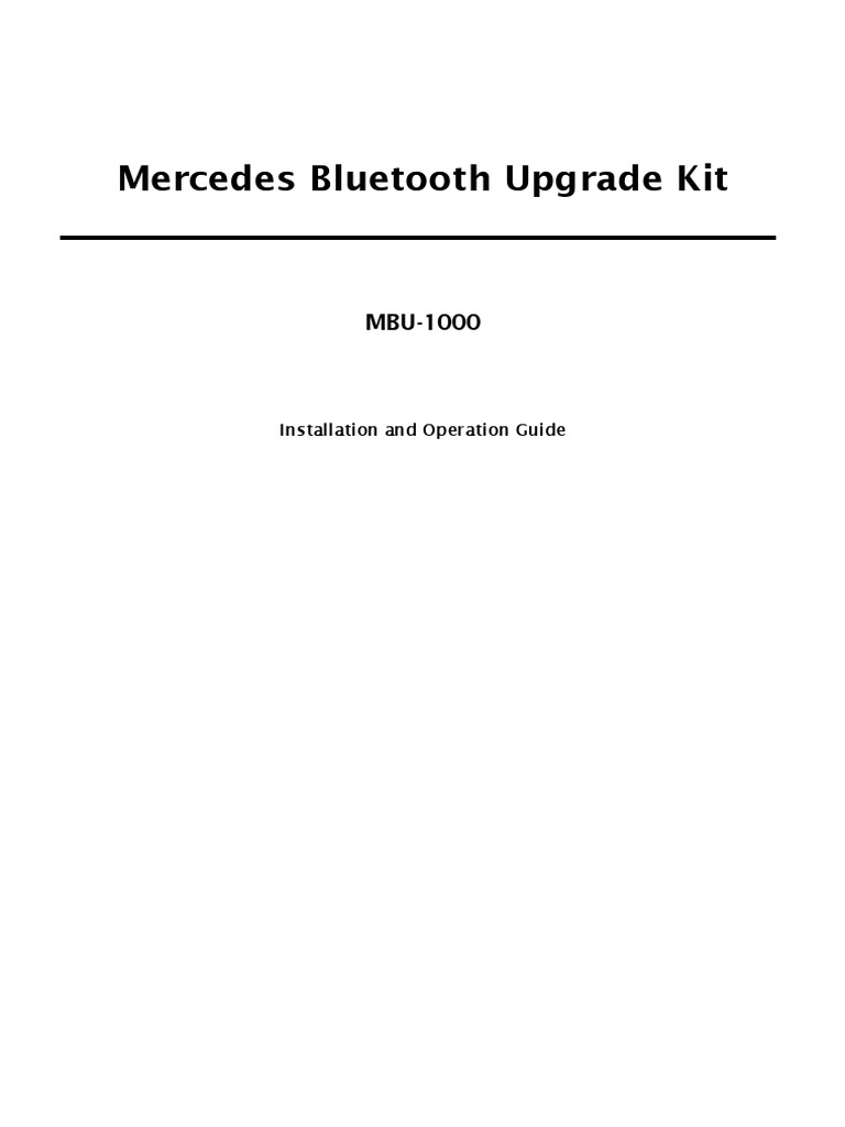 MBU 1000 User Manual PDF | PDF | Telephone | Bluetooth
