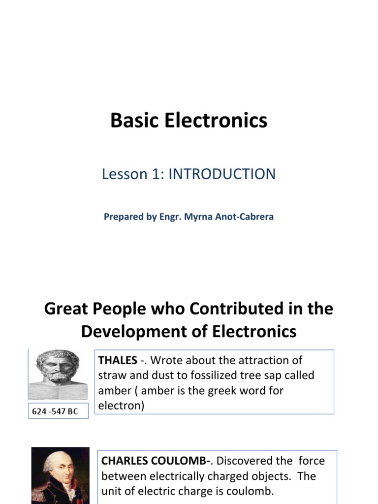 Basic Electronics: Lesson 1: Introduction | PDF
