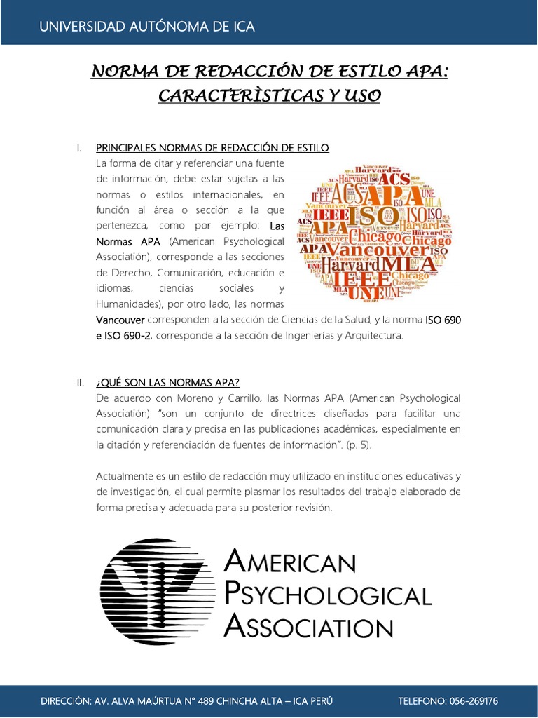 UAI - MANUAL APA Elio | PDF | Estilo apa | Perú