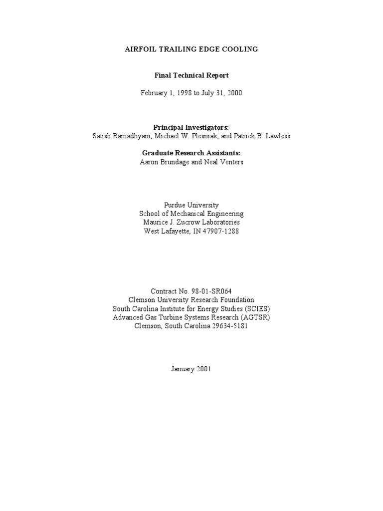 Airfoil Trailing Edge Cooling | PDF | Heat Transfer | Boundary Layer
