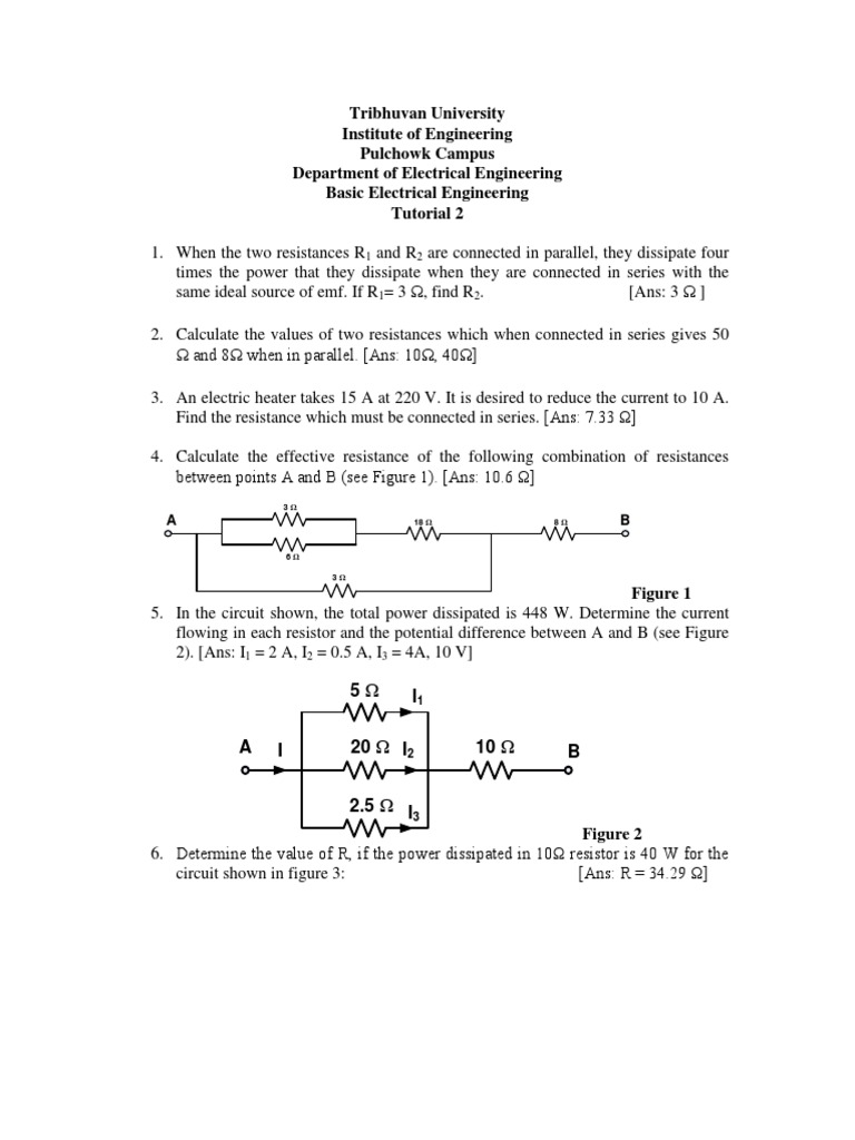 Tutorial 2 PDF | PDF | Electrical Network | Resistor