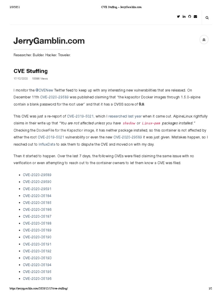 CVE Stuffing | PDF | Computer Network Security | Security Technology