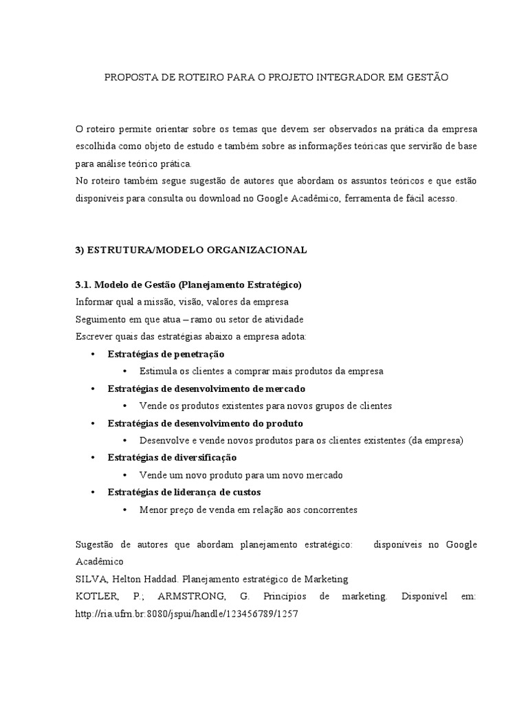 Proposta Roteiro PI Gestao | Download grátis PDF | Contabilidade ... Proposta Roteiro PI Gestao | Download grátis PDF | Contabilidade ...
