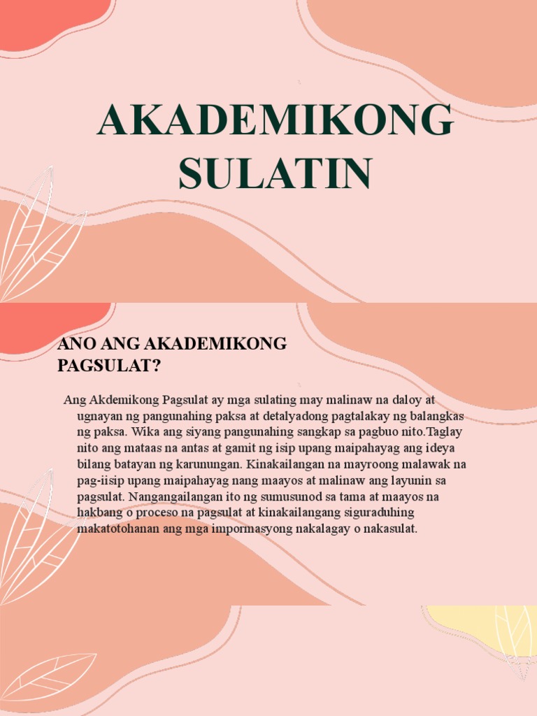 Akademikong Pagsulat | PDF