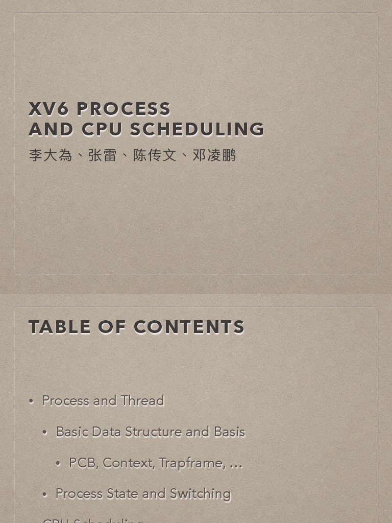 Xv6 Process and Cpu Scheduling | PDF | Process (Computing) | Thread (Computing)