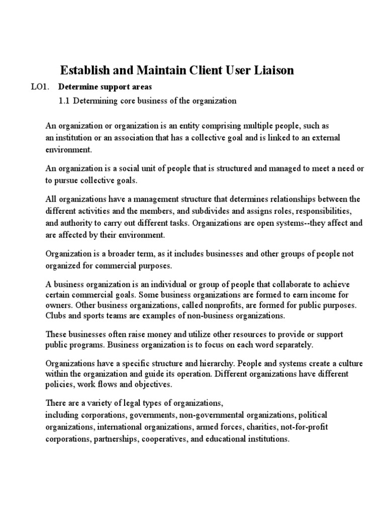 Cliant User Liaison | PDF | Organizational Structure | Service Level ...