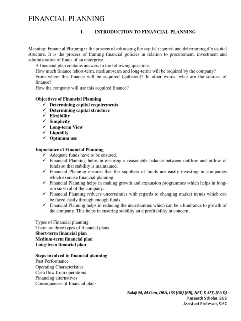 Financial Planning PDF | PDF | Exchange Traded Fund | Bonds (Finance)