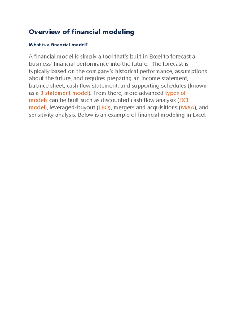 Three Statement Financial Modeling Guide | PDF | Discounted Cash Flow ...