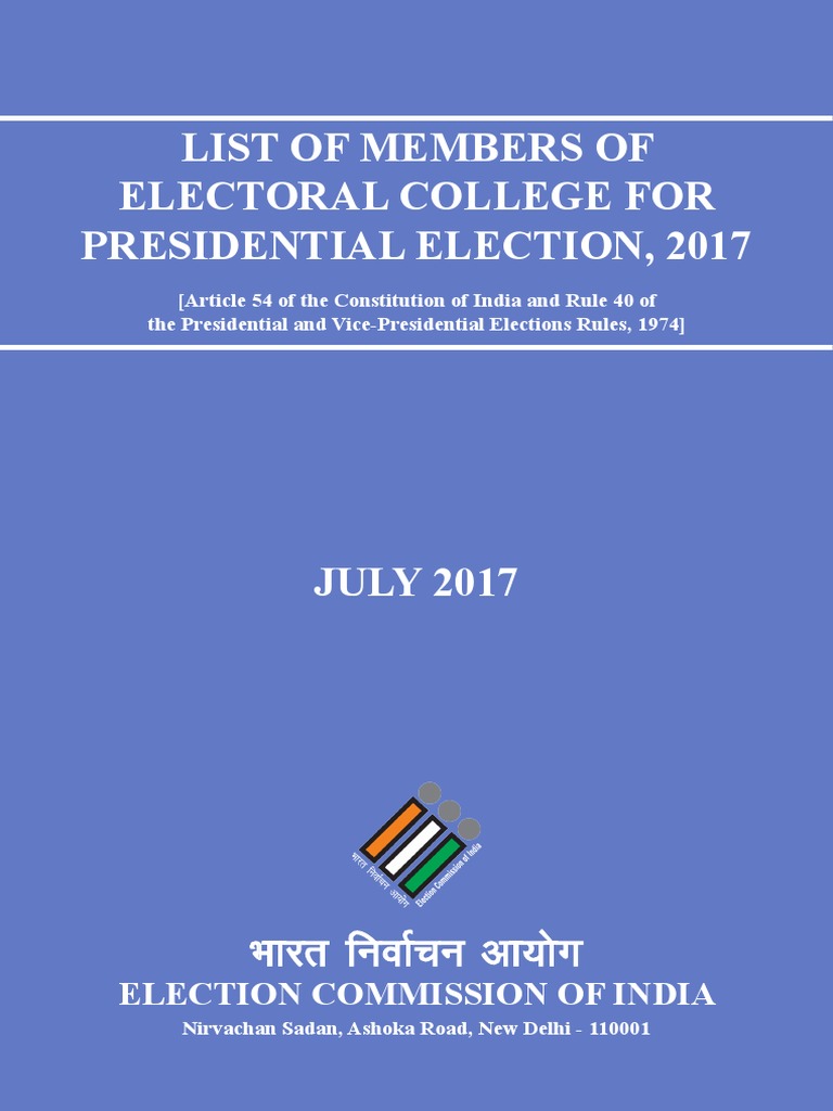 Presidential Election, 2017 - Electoral College (English) PDF | PDF ...