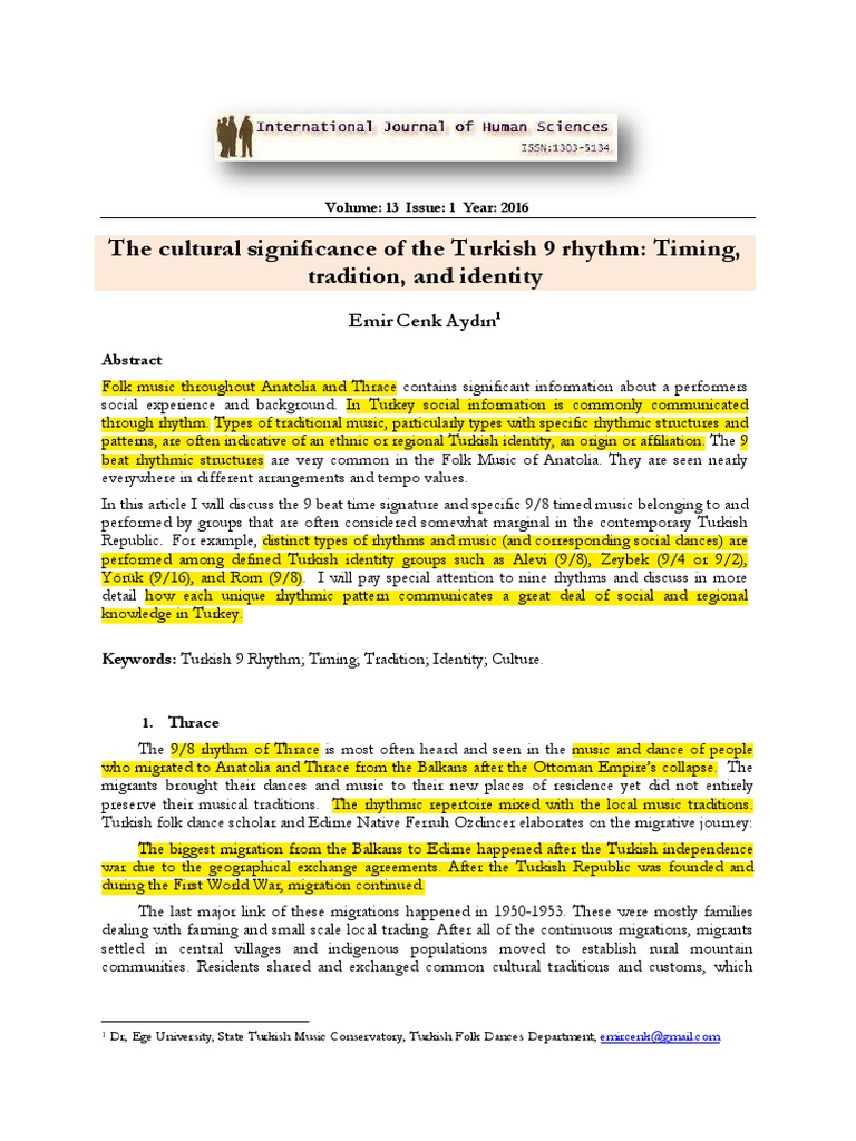 The Cultural Significance of The Turkish 9 Rhythm: Timing, Tradition ...