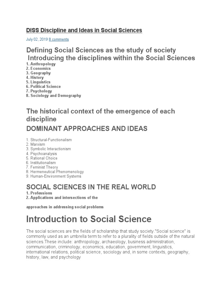 DISS Discipline and Ideas in Social Sciences Can Be Use in Discusion | PDF | Social Science ...
