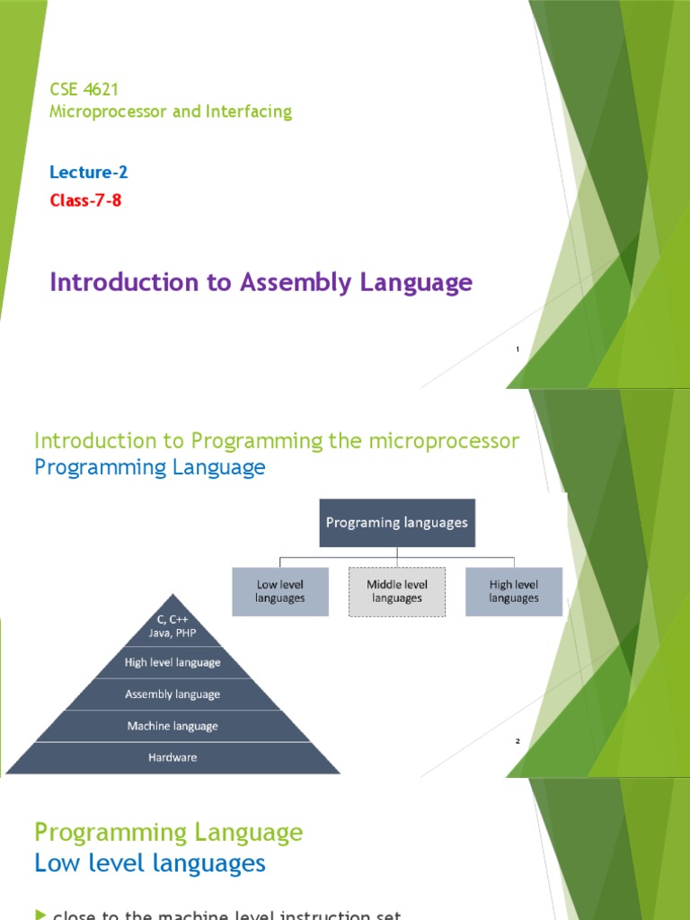 Lecture-2 (Partial) - (Class - 7 & 8) (Introduction To Assembly ...