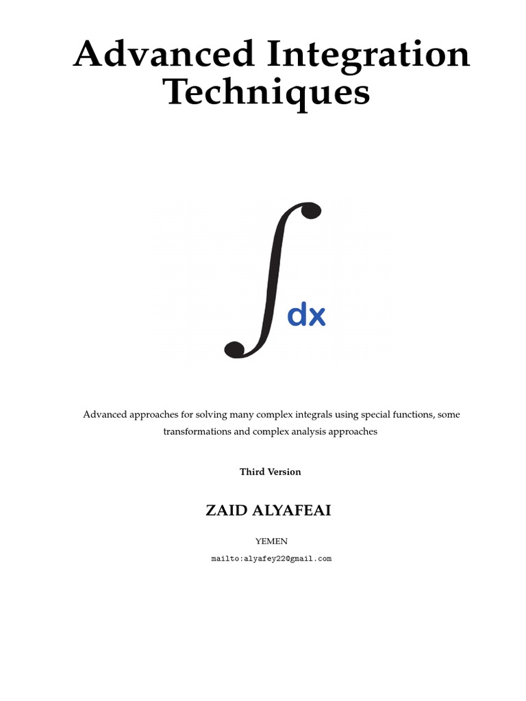 Advanced Integration Techniques PDF | PDF | Logarithm | Integral