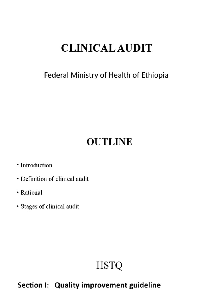 Clinical Audit: Federal Ministry of Health of Ethiopia | PDF | Evidence ...
