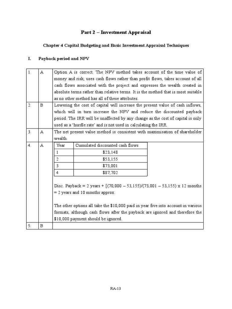 Investment Appraisal | PDF | Capital Budgeting | Net Present Value