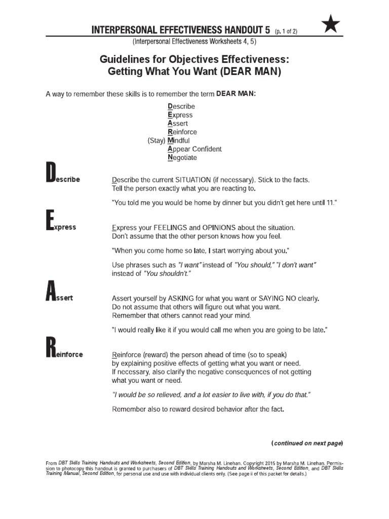 DEAR MAN Skill PDF | PDF