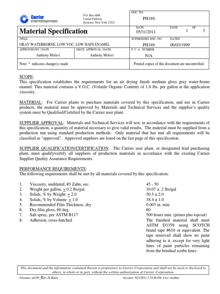 Gray Enamel Paint Spec PH189 | PDF | Specification (Technical Standard ...