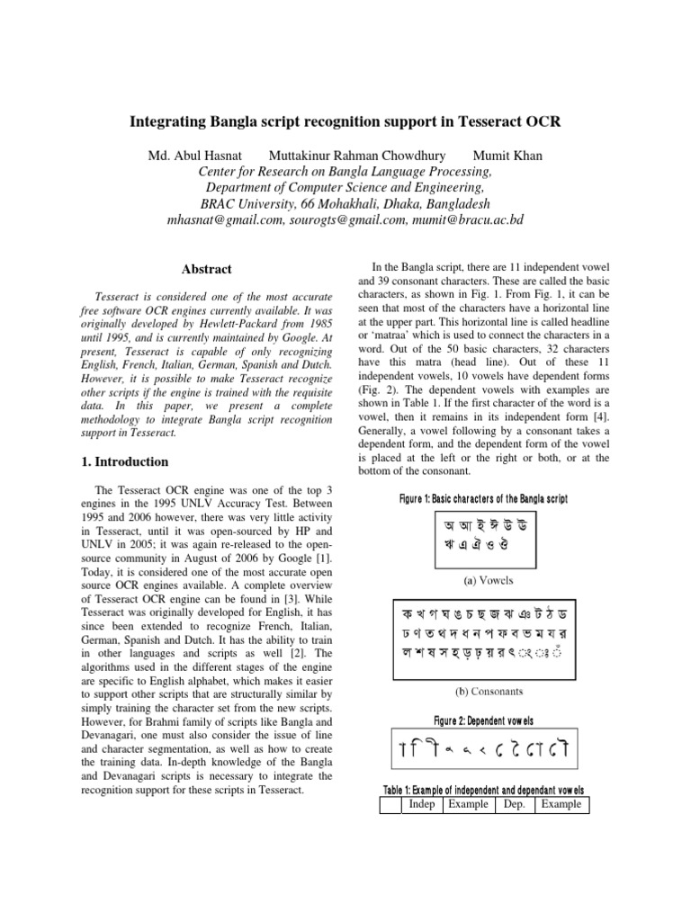 Integrating Bangla Script Recognition Su | PDF | Optical Character Recognition | Notation