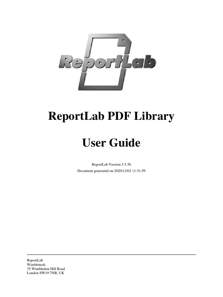Reportlab Userguide PDF | PDF | Character Encoding | Parameter (Computer Programming)