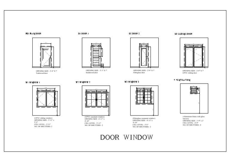 Door Window: Md-Main Door D1-DOOR 1 D2-DOOR 2 Sd-Sliding Door | PDF ...
