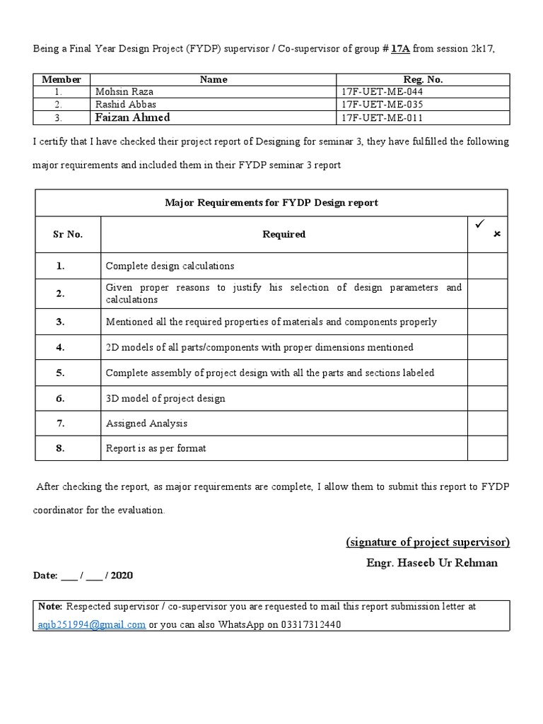 Report Submission Letter | PDF