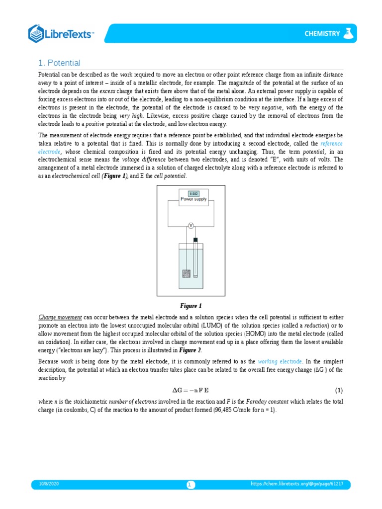 Potential: Reference Electrode | PDF | Redox | Electrochemistry