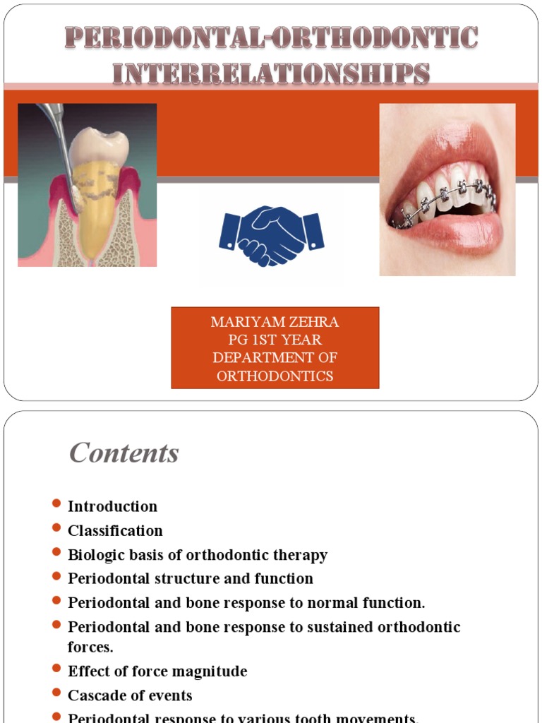 Ortho-Perio Interrelationship Overview | PDF | Periodontology | Human Tooth