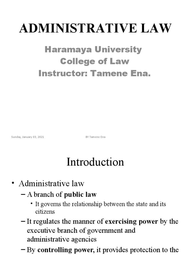 1 - Administrative Law Powerpoint | PDF | Administrative Law | Rule Of Law