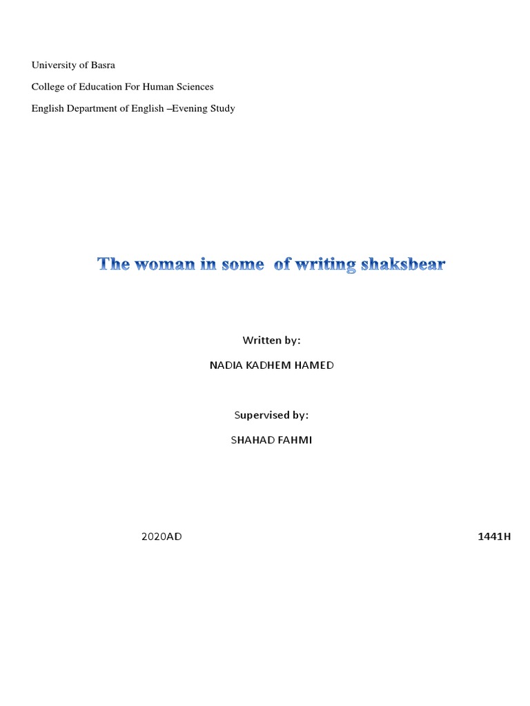 Women Roles in Shakespeare's Writings | PDF | Hamlet | Poetry