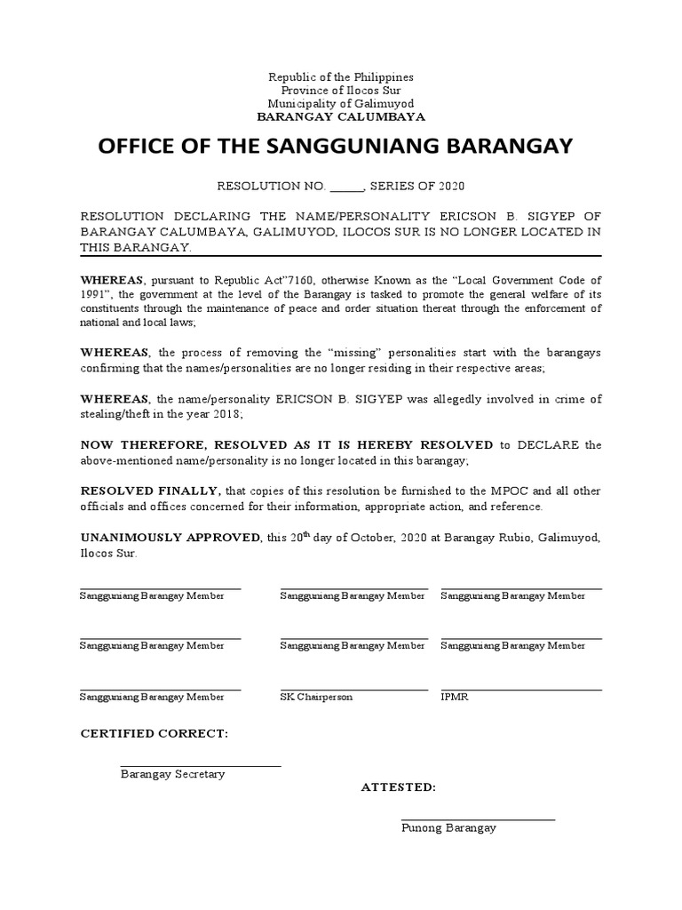 Office of The Sangguniang Barangay | PDF