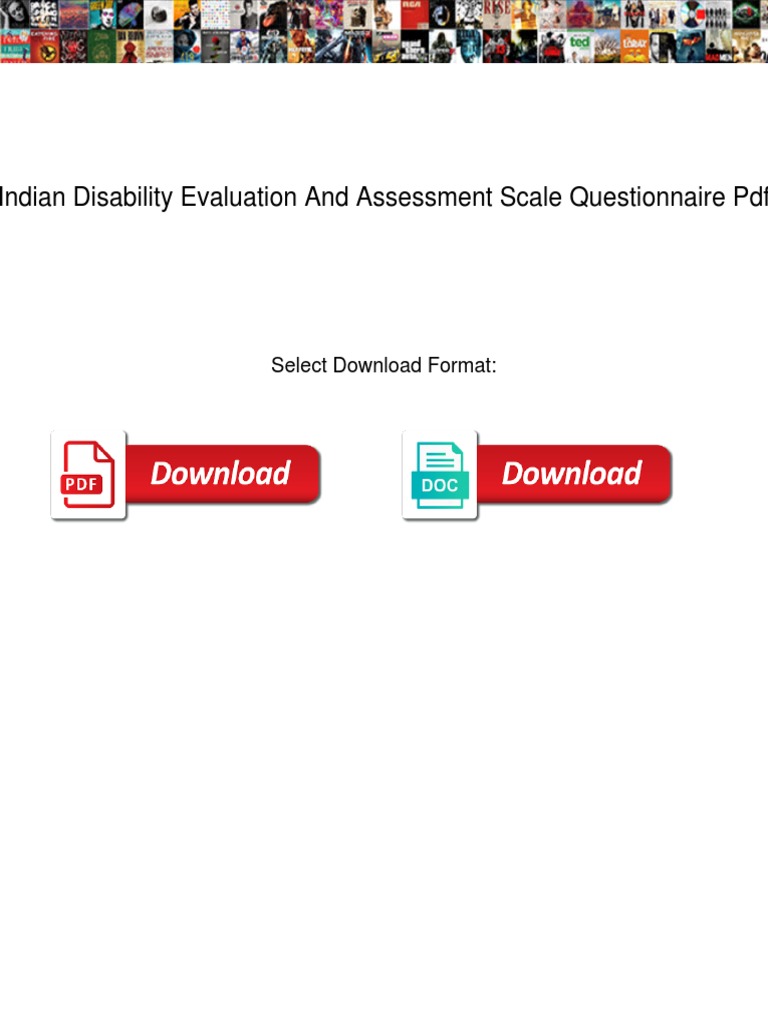 Indian Disability Evaluation and Assessment Scale Questionnaire PDF | PDF