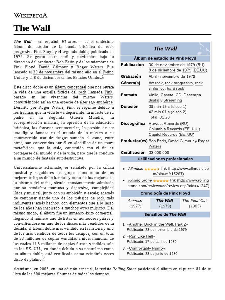 The Wall | PDF | Entretenimiento (general)