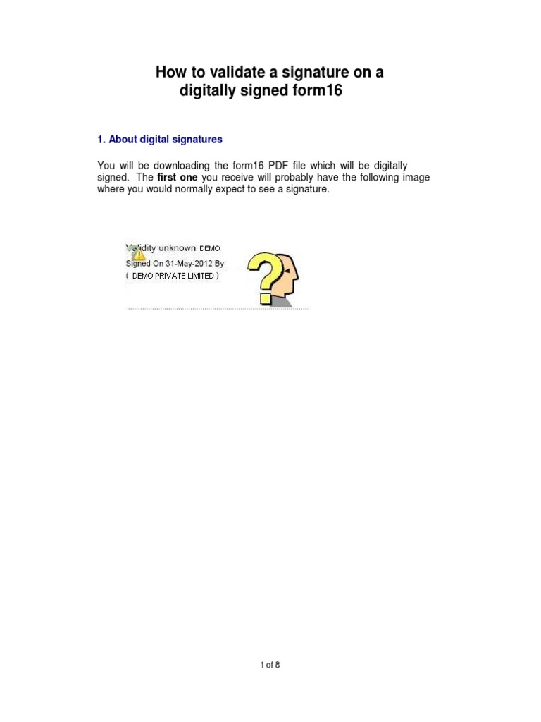 Form-16 Digital Sign Validate PDF | PDF | Finance & Money Management