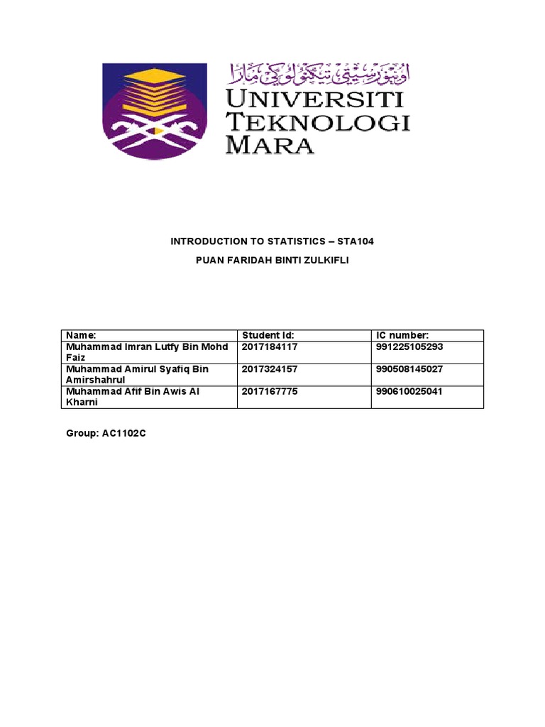 Introduction To Statistics Sta104 | PDF | Level Of Measurement | Sampling (Statistics)