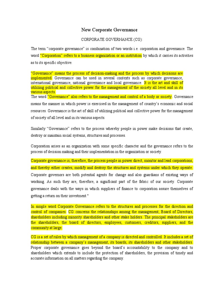 Corporate Governance | PDF | Corporate Governance | Governance