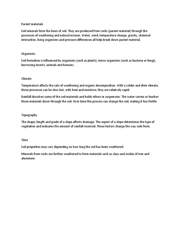 Parent Materials | PDF | Soil | Weathering