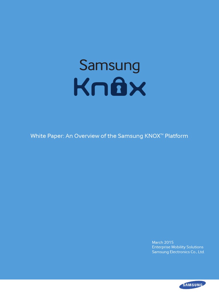 An Overview of The Samsung KNOX Platform PDF | PDF | Virtual Private ...