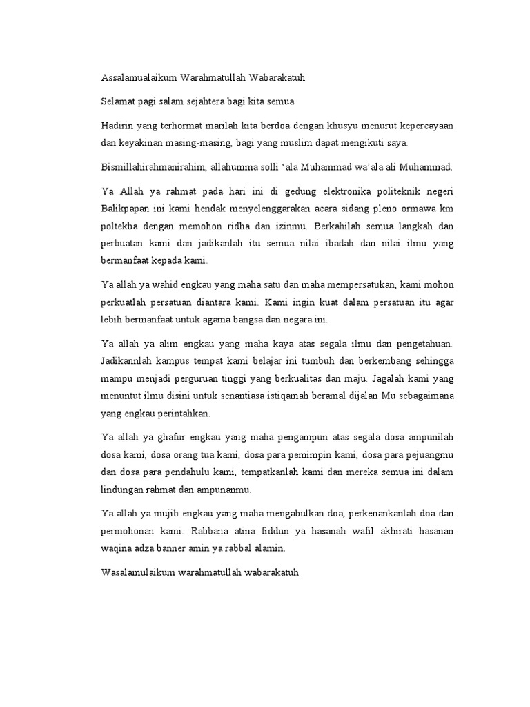 Pembacaan Doa | PDF