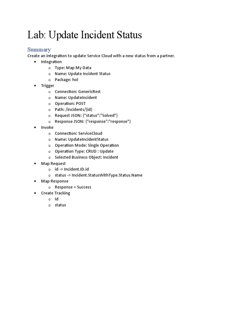 Lab: Update Incident Status | PDF