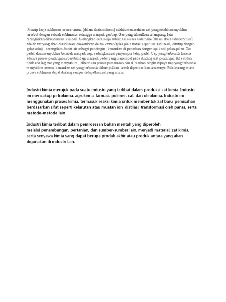 Prinsip Kerja Sublimasi Secara Umum | PDF