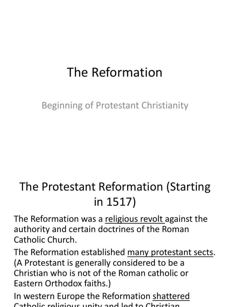 The Reformation: Beginning of Protestant Christianity | PDF | Martin ...