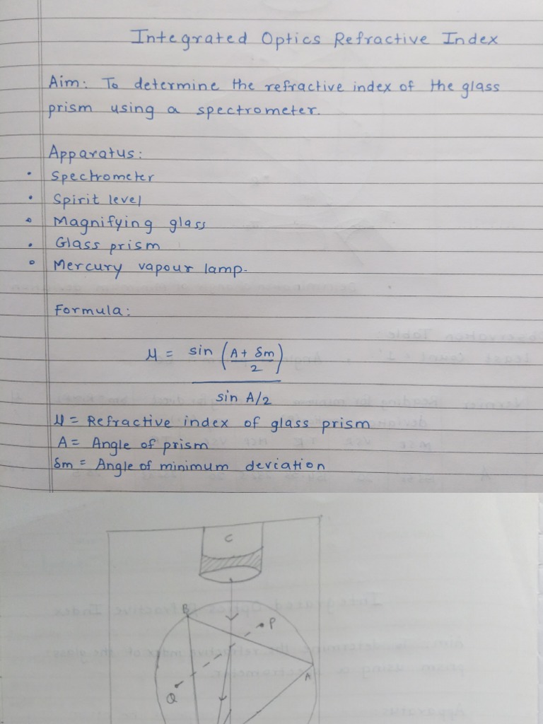 Refractive Index of Glass Prism Experiment | PDF | Teaching Methods ...