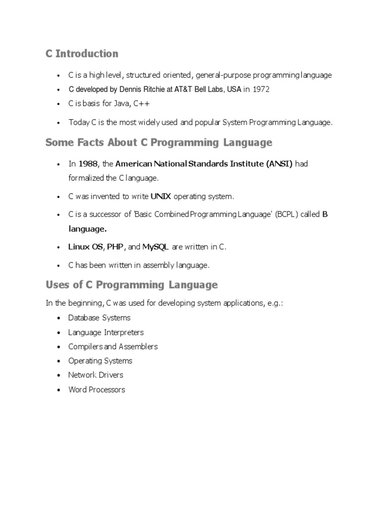 C Programming Basics | Download Free PDF | C (Programming Language ...
